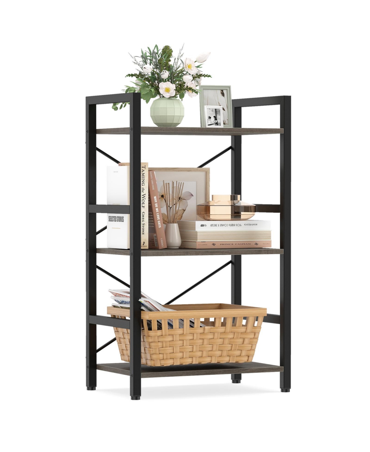 Click here for Costway 3-Tier Industrial Bookshelf  16.5 Width Wo... prices