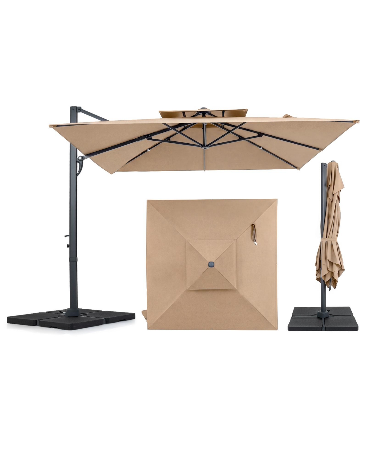 Click here for Gymax Cantilever Umbrella With 220 Lbs BaseLarge O... prices