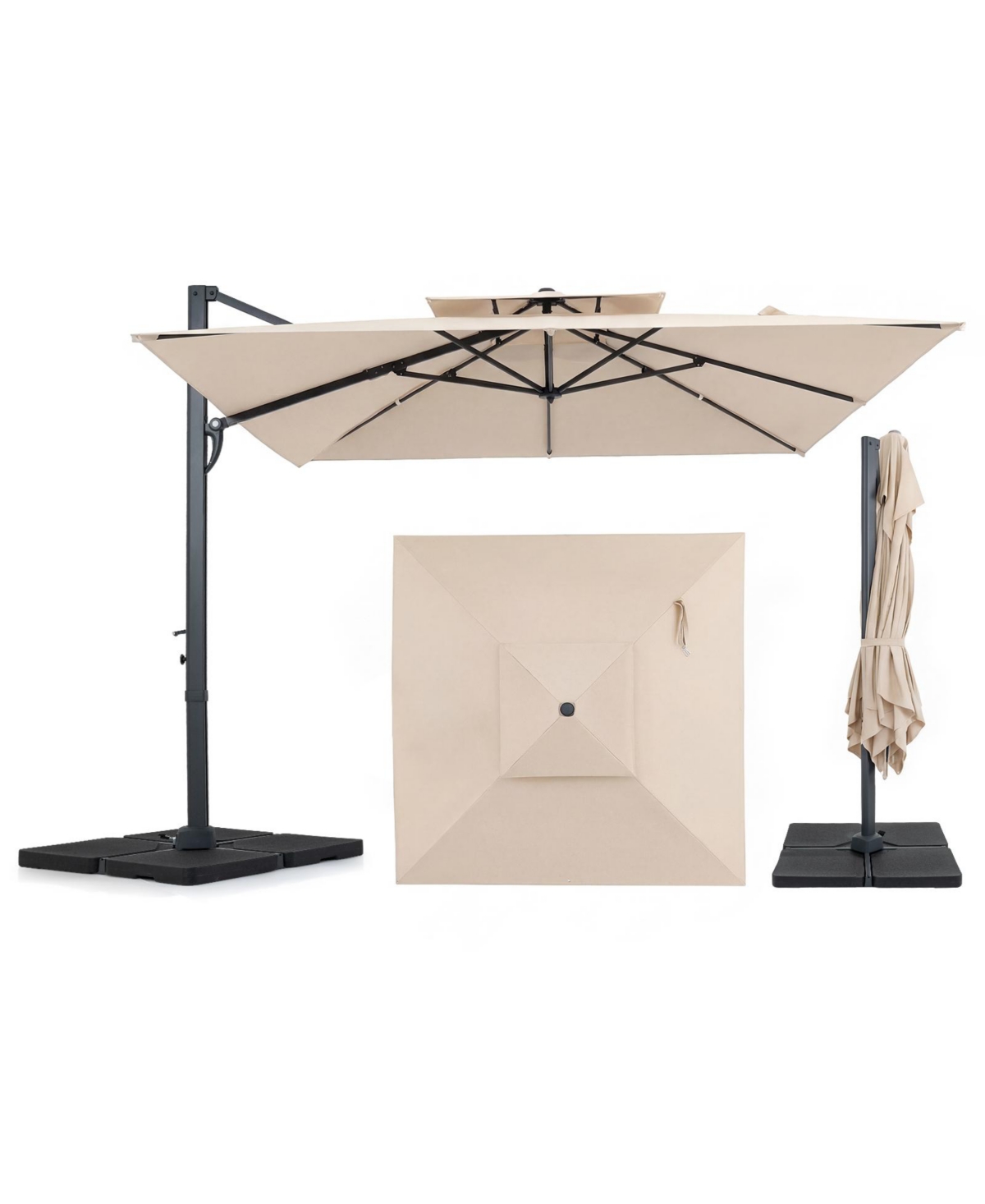 Click here for Gymax Cantilever Umbrella With 220 Lbs BaseLarge O... prices