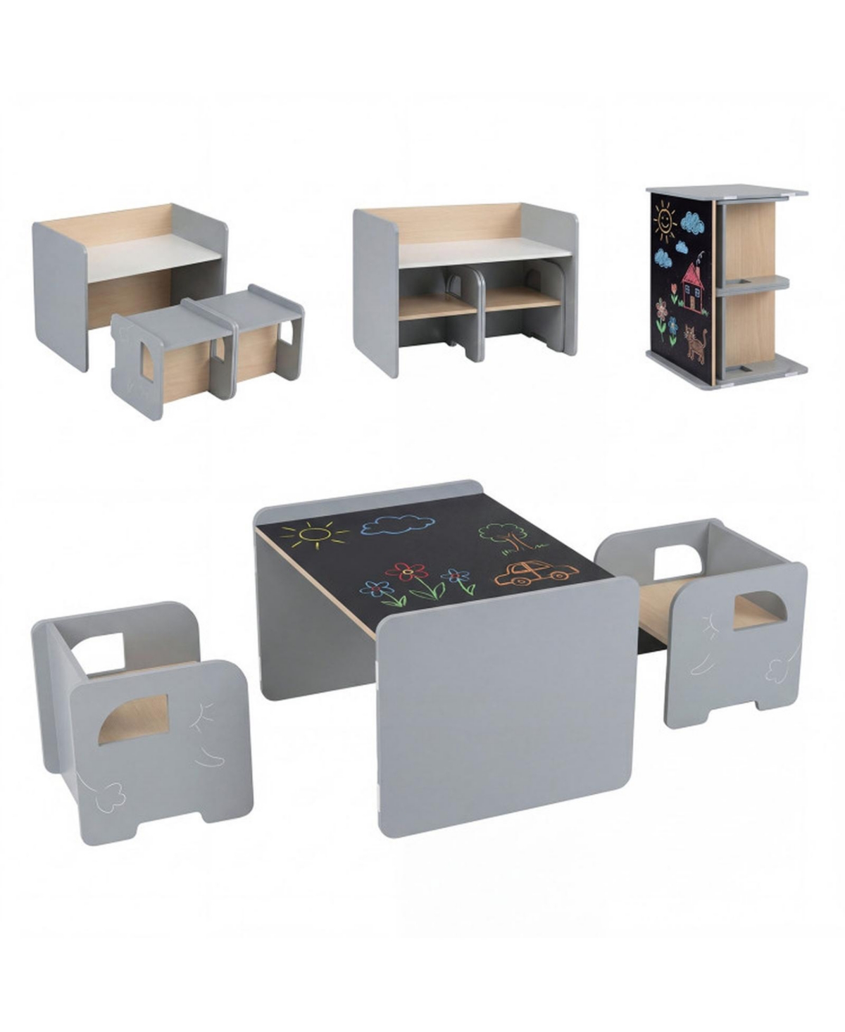 Click here for Sugift 3-Piece Kids Activity Table and Chair Set w... prices