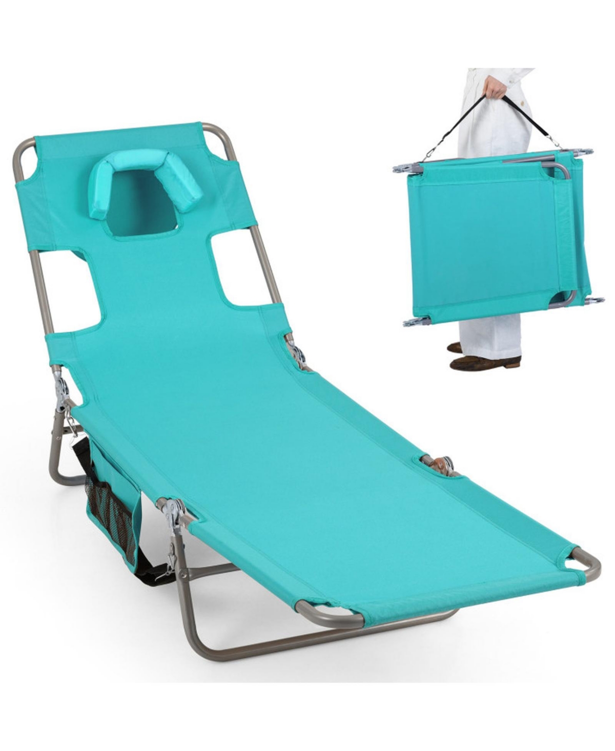 Click here for Gouun Folding Beach Lounge Chair with Adjustable B... prices