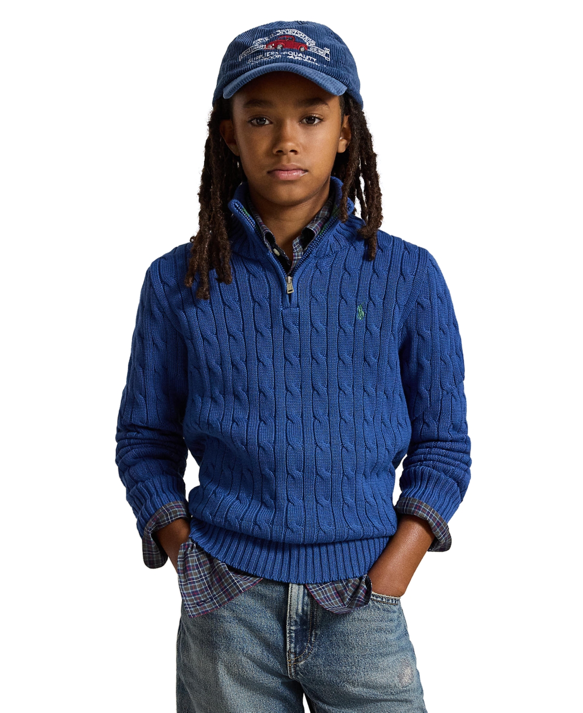 Click here for Polo Ralph Lauren Boys 8-20 Cable-Knit Cotton Quar... prices