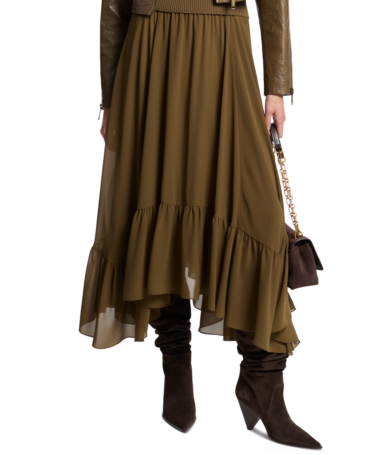 Click here for Michael Kors Womens High-Low Mid-Rise Skirt - Duff... prices