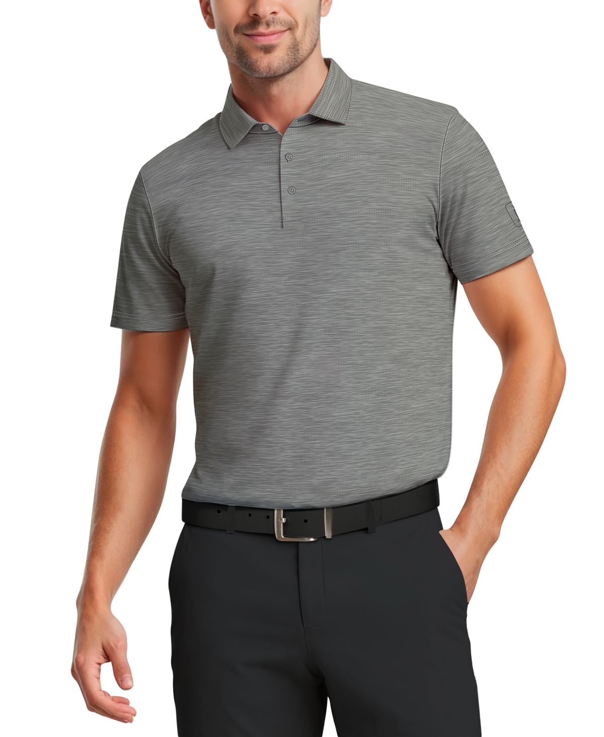 Click here for Pga Tour Mens Short-Sleeve Airflux Heather Golf Po... prices