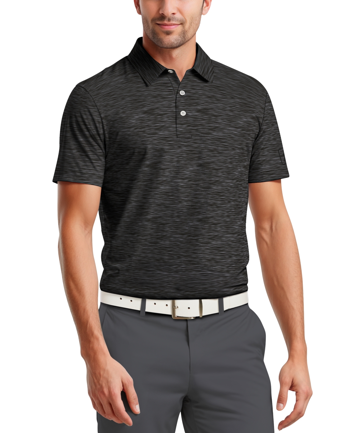 Click here for Pga Tour Mens Short-Sleeve Airflux Heather Golf Po... prices