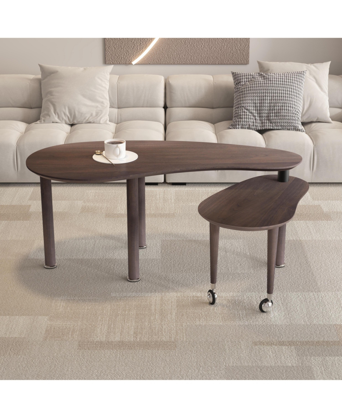 Click here for Flynama Rotating Coffee Table Veneer Nesting Lift... prices