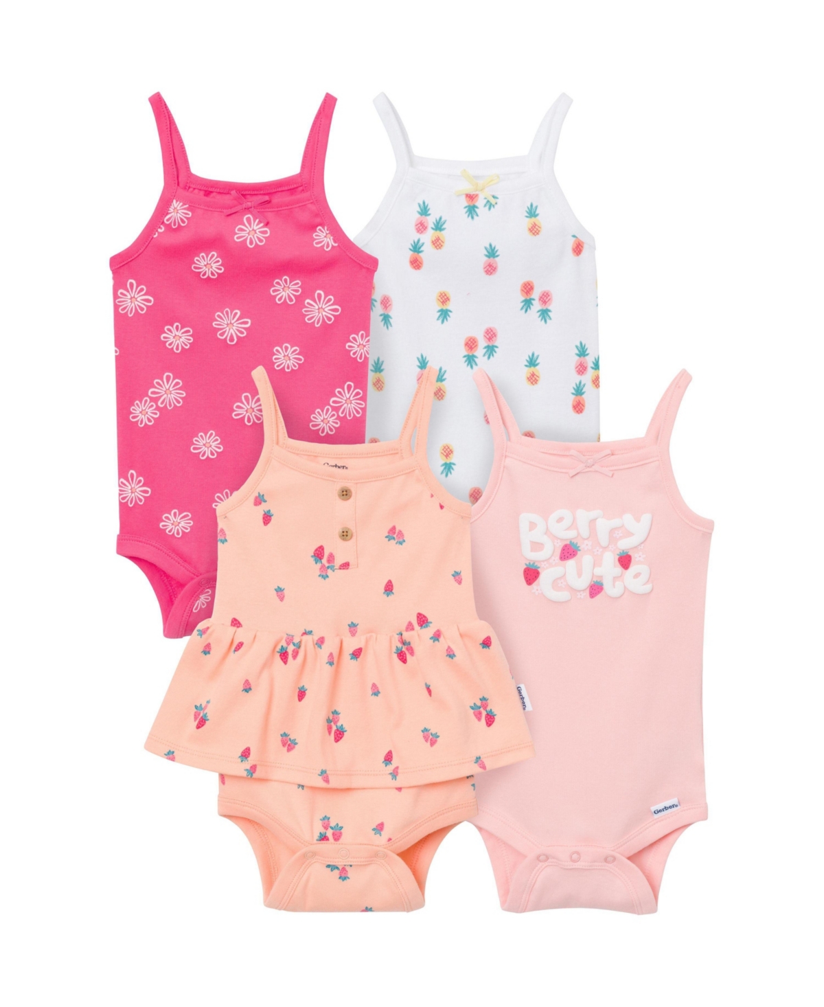 Click here for Gerber Baby Girls 4-Pack Sleeveless Bodysuits  Ber... prices