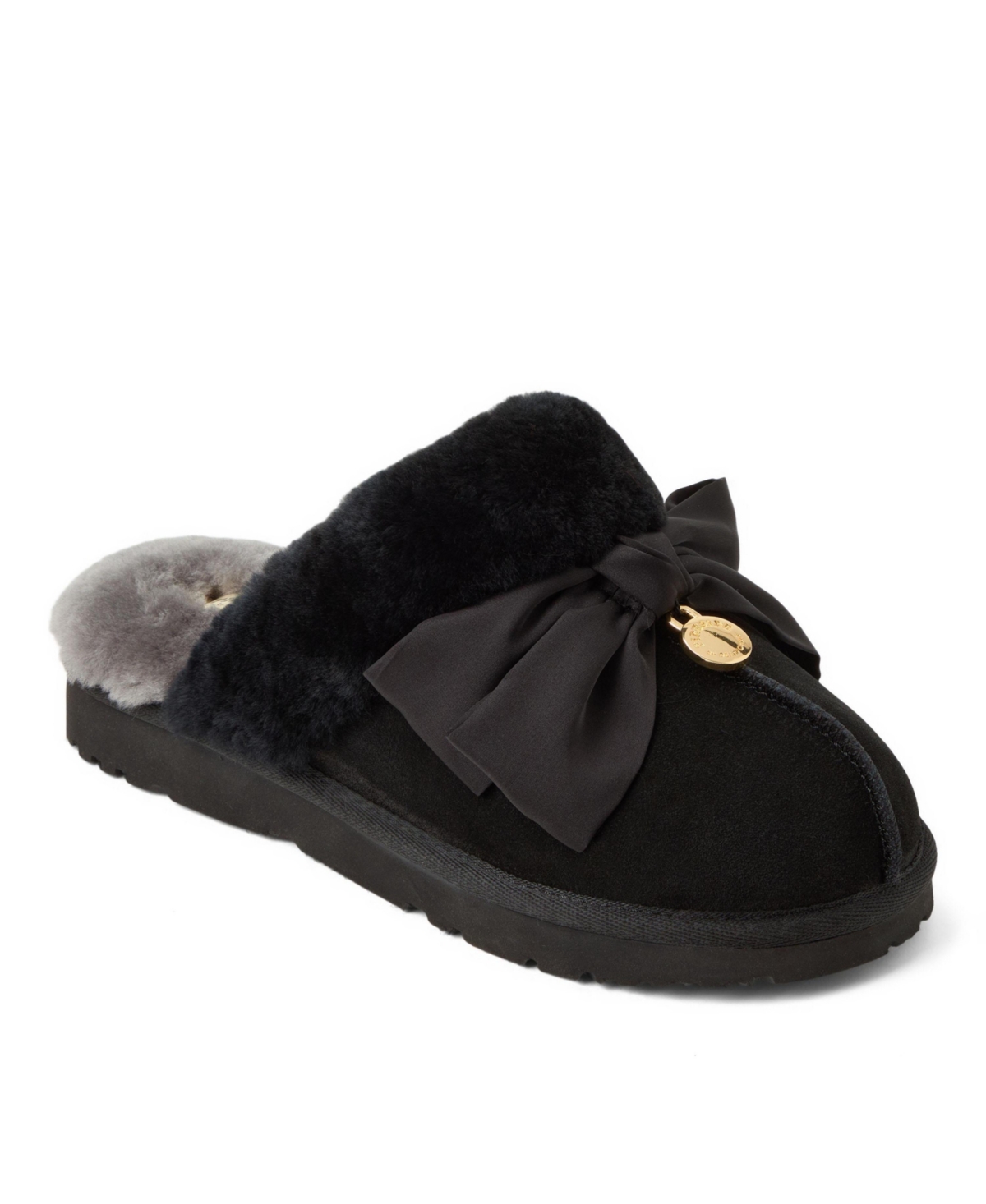 Click here for Dearfoams Womens Fireside by Sydney Dream Bow Scuf... prices