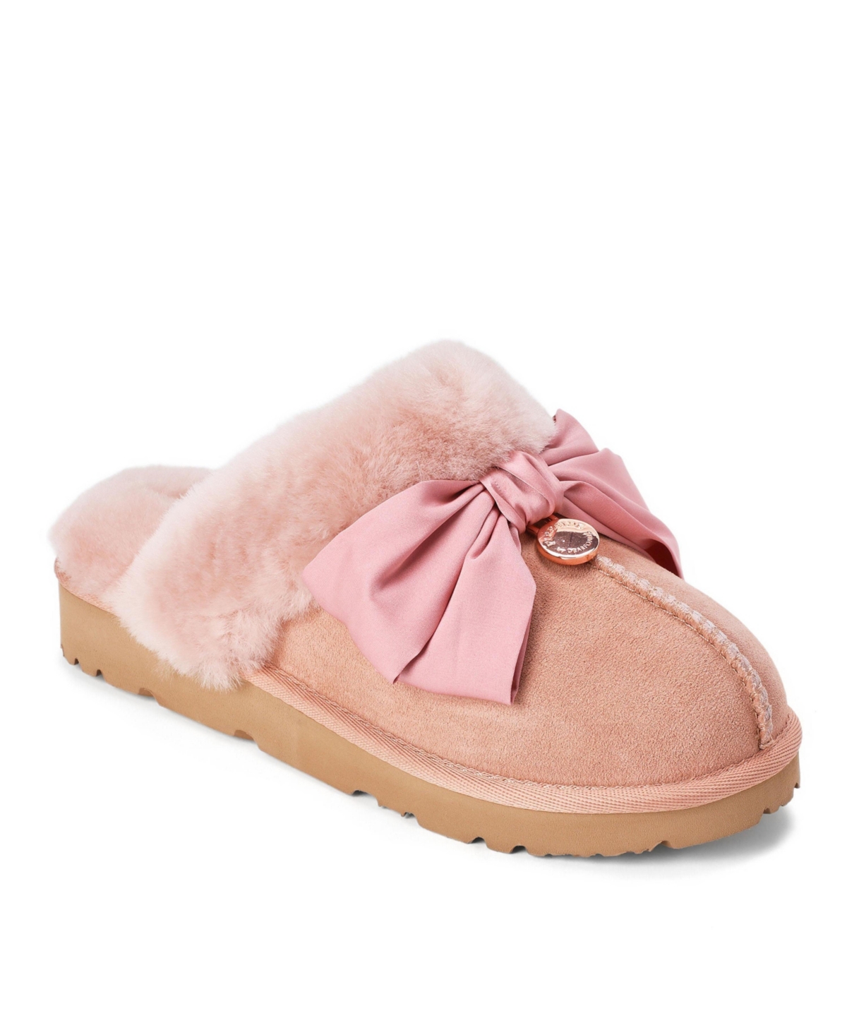 Click here for Dearfoams Womens Fireside by Sydney Dream Bow Scuf... prices