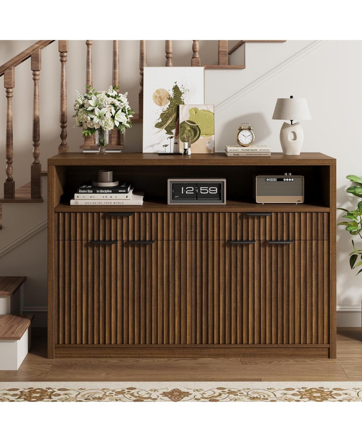 Click here for 51 Modern Fluted Buffet Sideboard Cabinet with Doo... prices