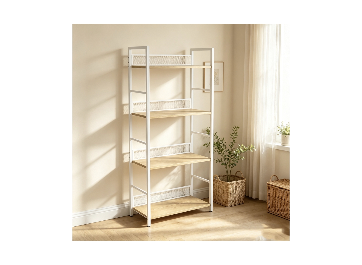 Click here for 4-Tier Industrial Bookshelf  Metal and Wood Freest... prices