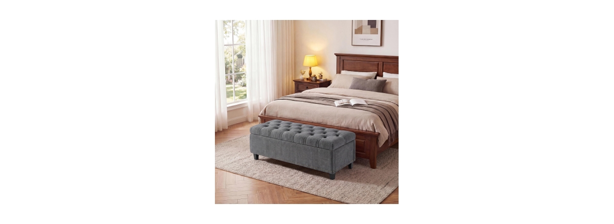 Click here for Button Tufted Bedroom Bench  51 in. 30 Gal. Capaci... prices