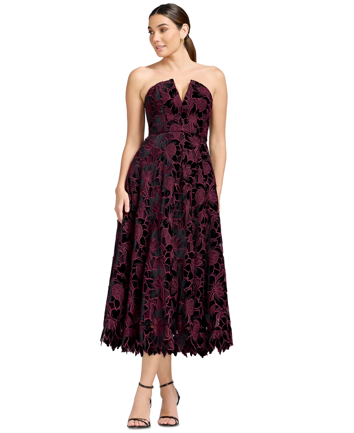 Click here for Dress the Population Womens Strapless Floral Fit &... prices