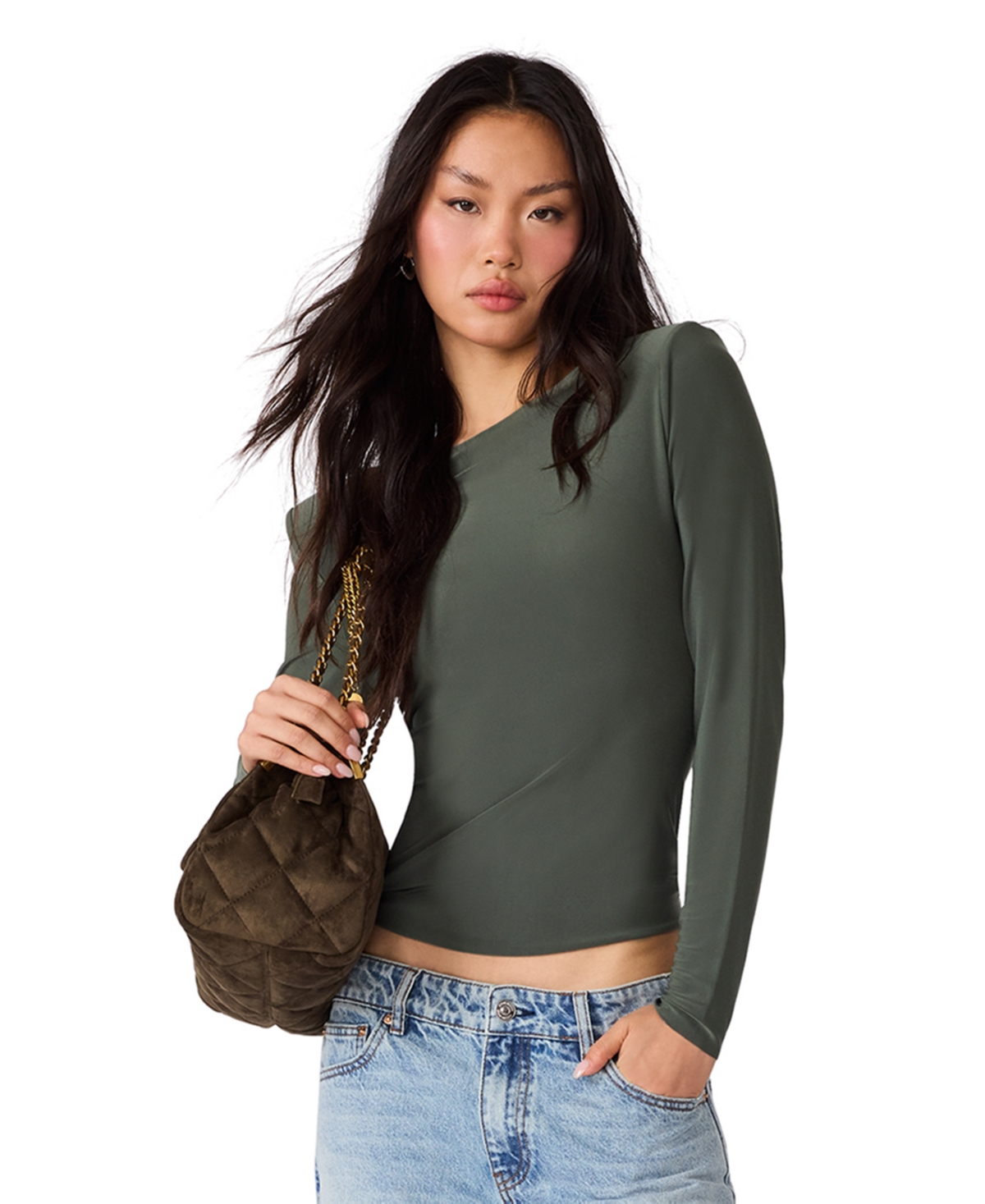 Click here for Steve Madden Womens Seline Long-Sleeve Padded Shou... prices