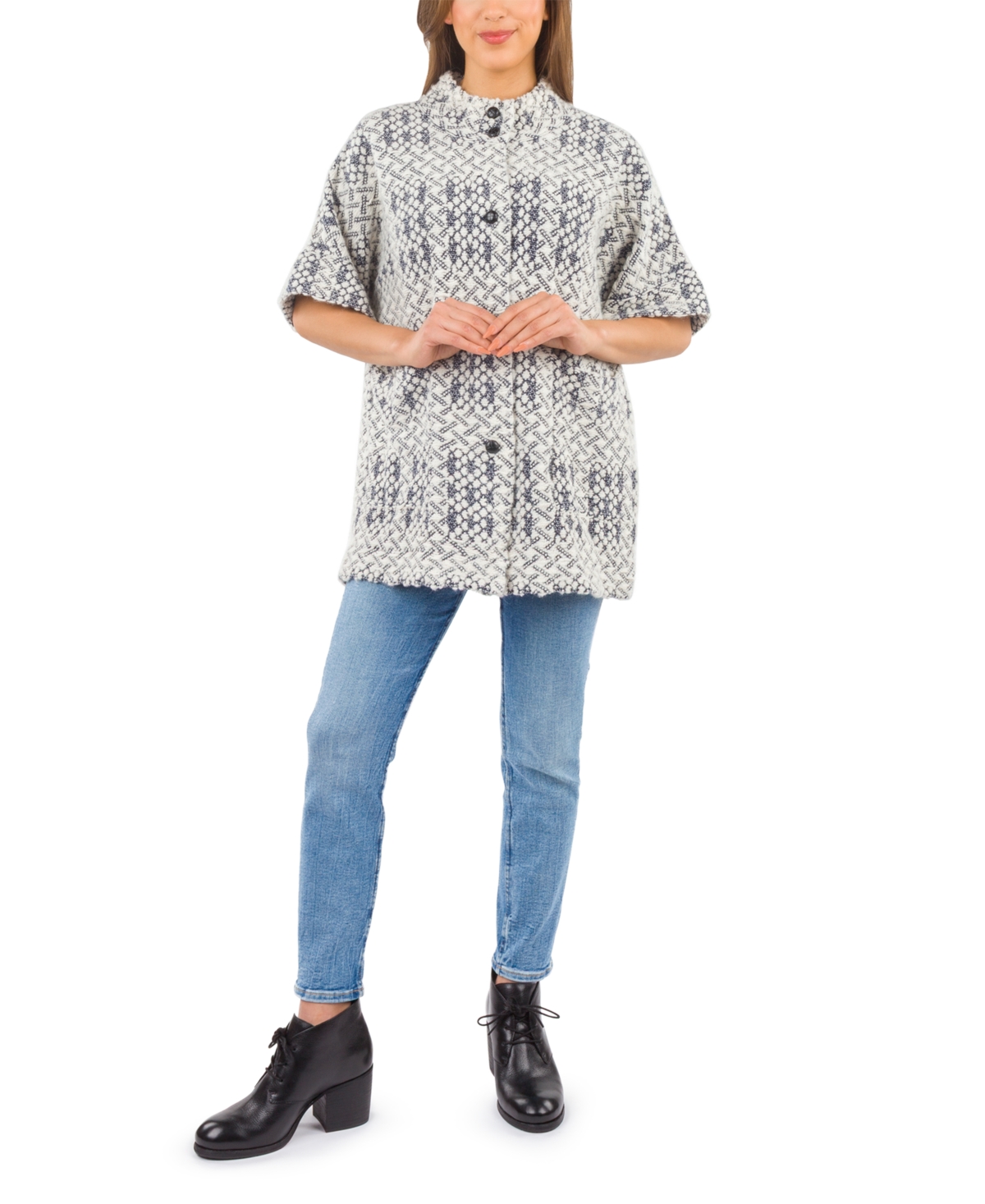 Click here for Patricia Nash Womens Short Sleeve Button Down Cape... prices