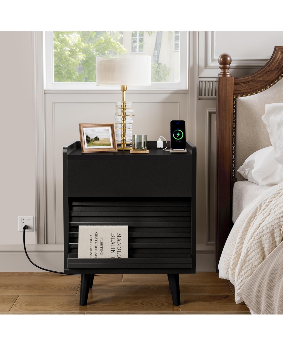 Click here for Hausource Modern 2-Drawer Nightstand with Rgb Led... prices
