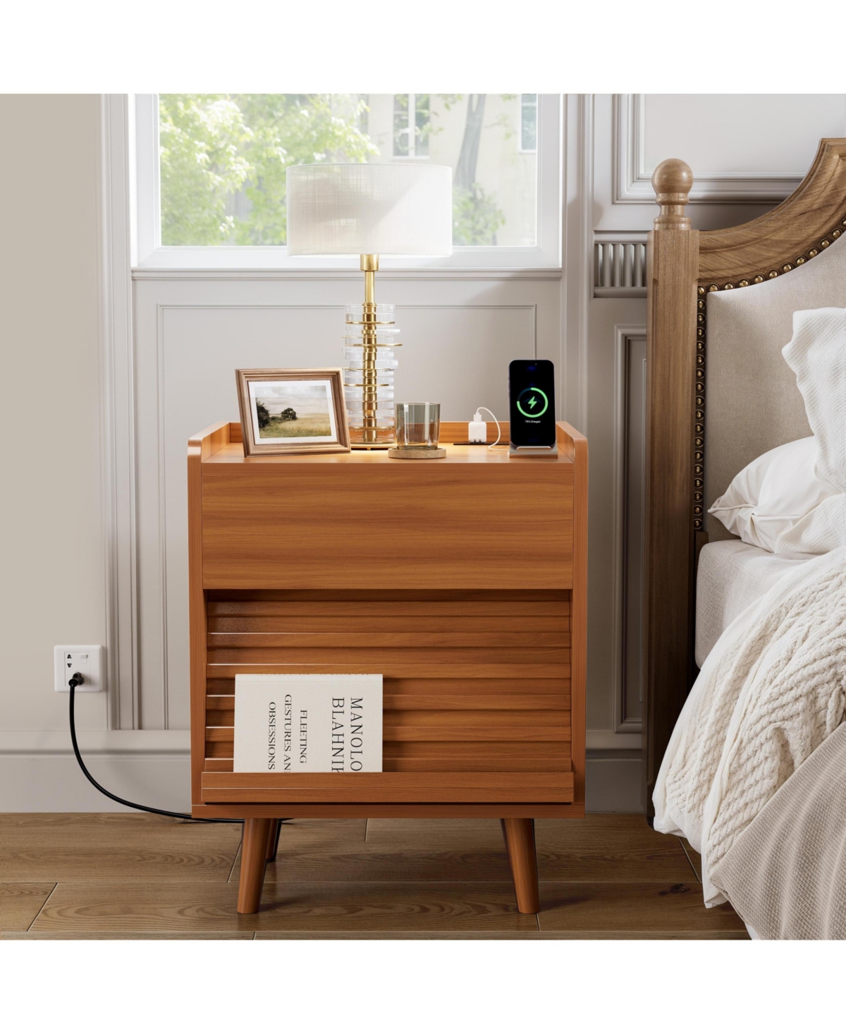 Click here for Hausource Modern 2-Drawer Nightstand with Rgb Led... prices
