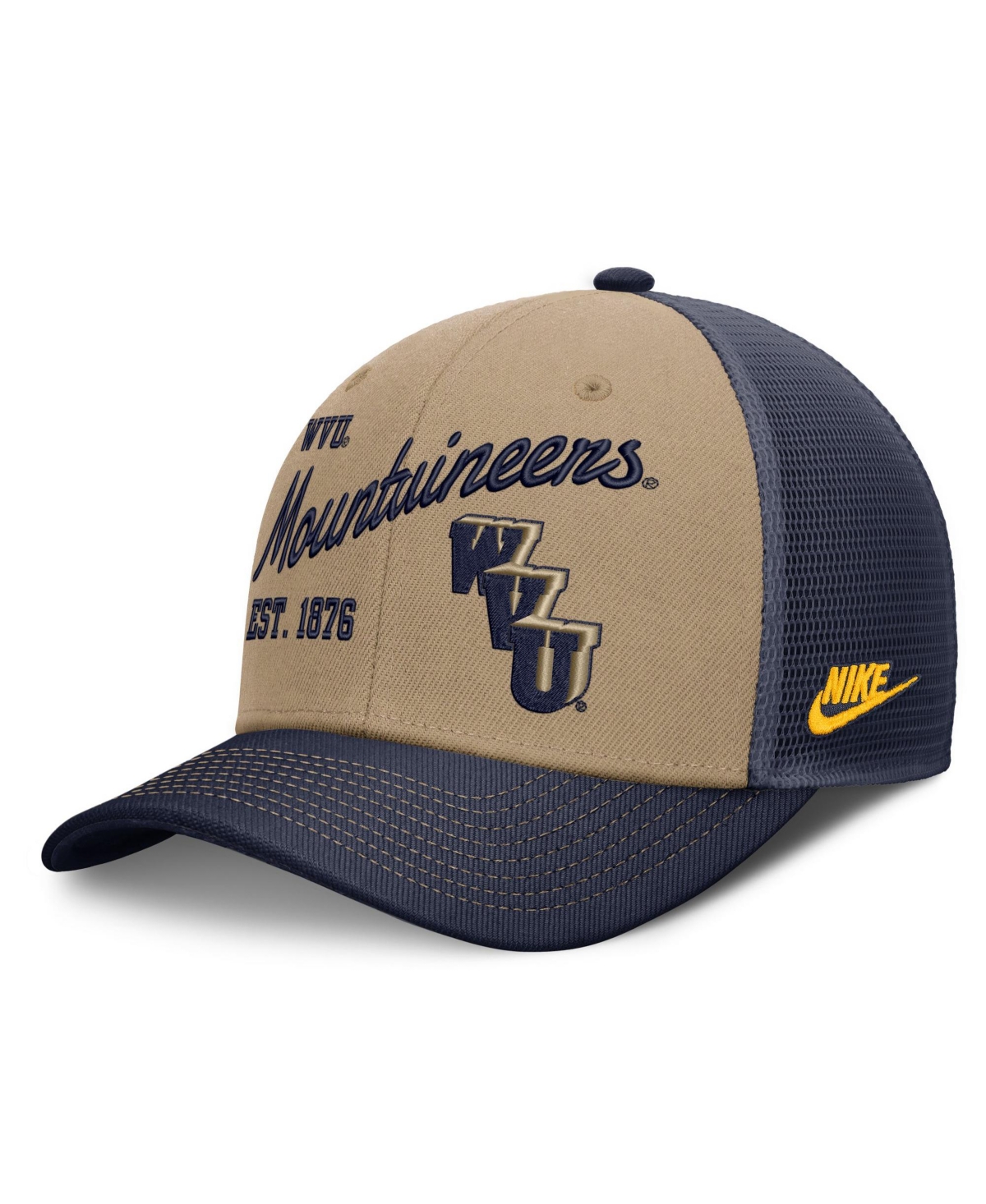 Click here for Nike Mens and Womens Beige/Navy West Virginia Moun... prices