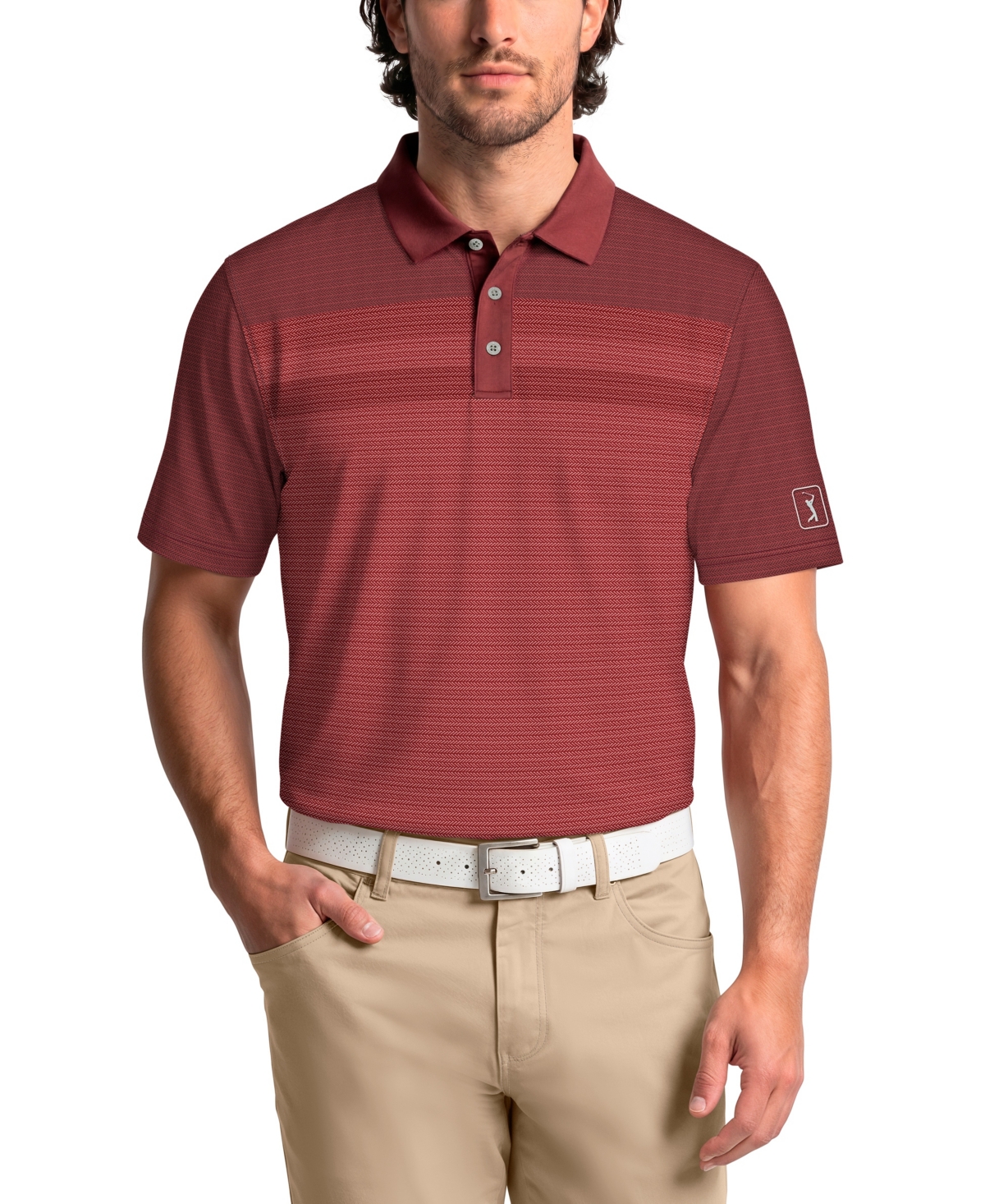 Click here for Pga Tour Mens Jaspe Airflux Regular-Fit Polo Shirt... prices