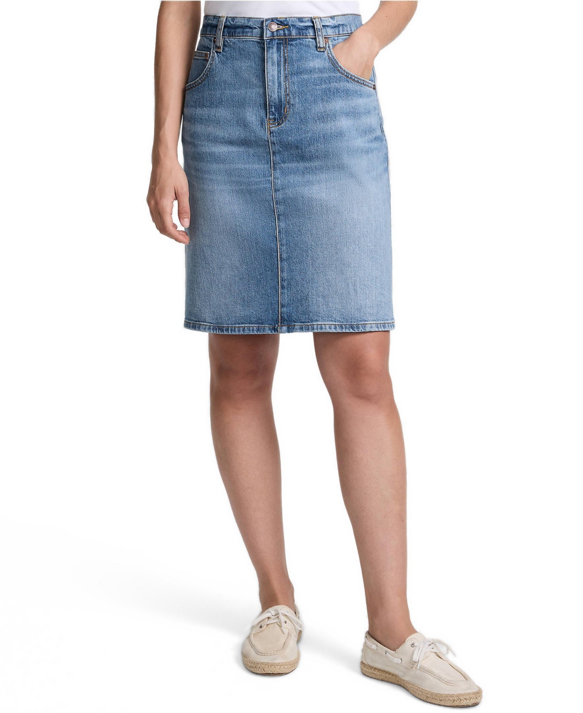 Click here for Lands End Womens Soft Denim Classic 5 Pocket Above... prices