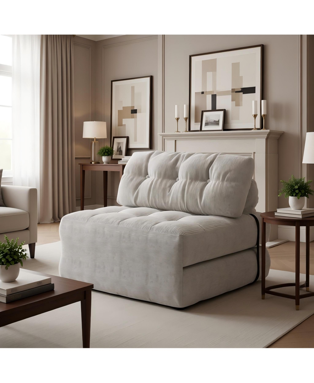 Click here for Single Folding Sofa Bed with Backrest  Corduroy Fa... prices