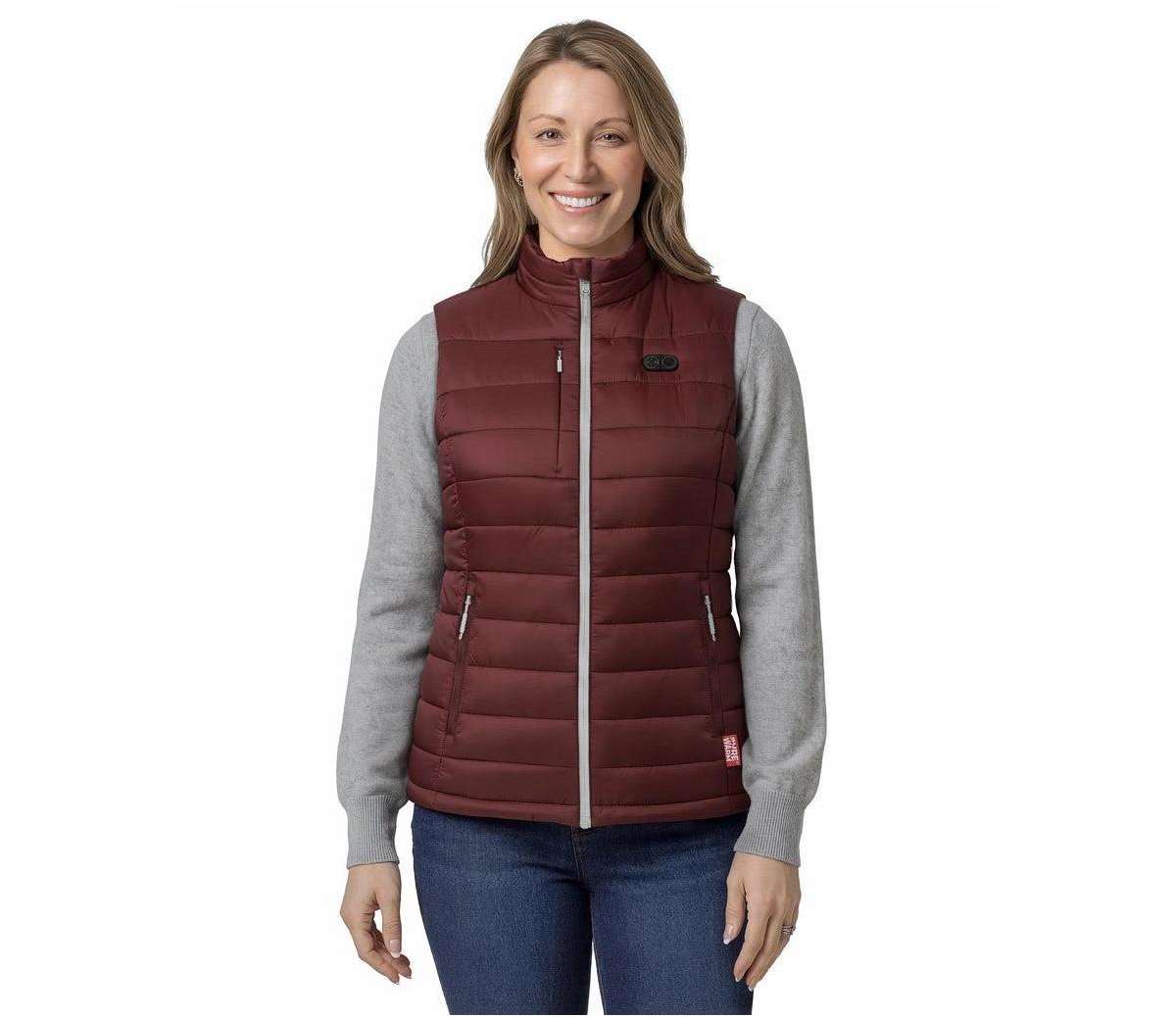 Click here for ororo Womens 6-Zone Classic Heated Vest - Dark red prices