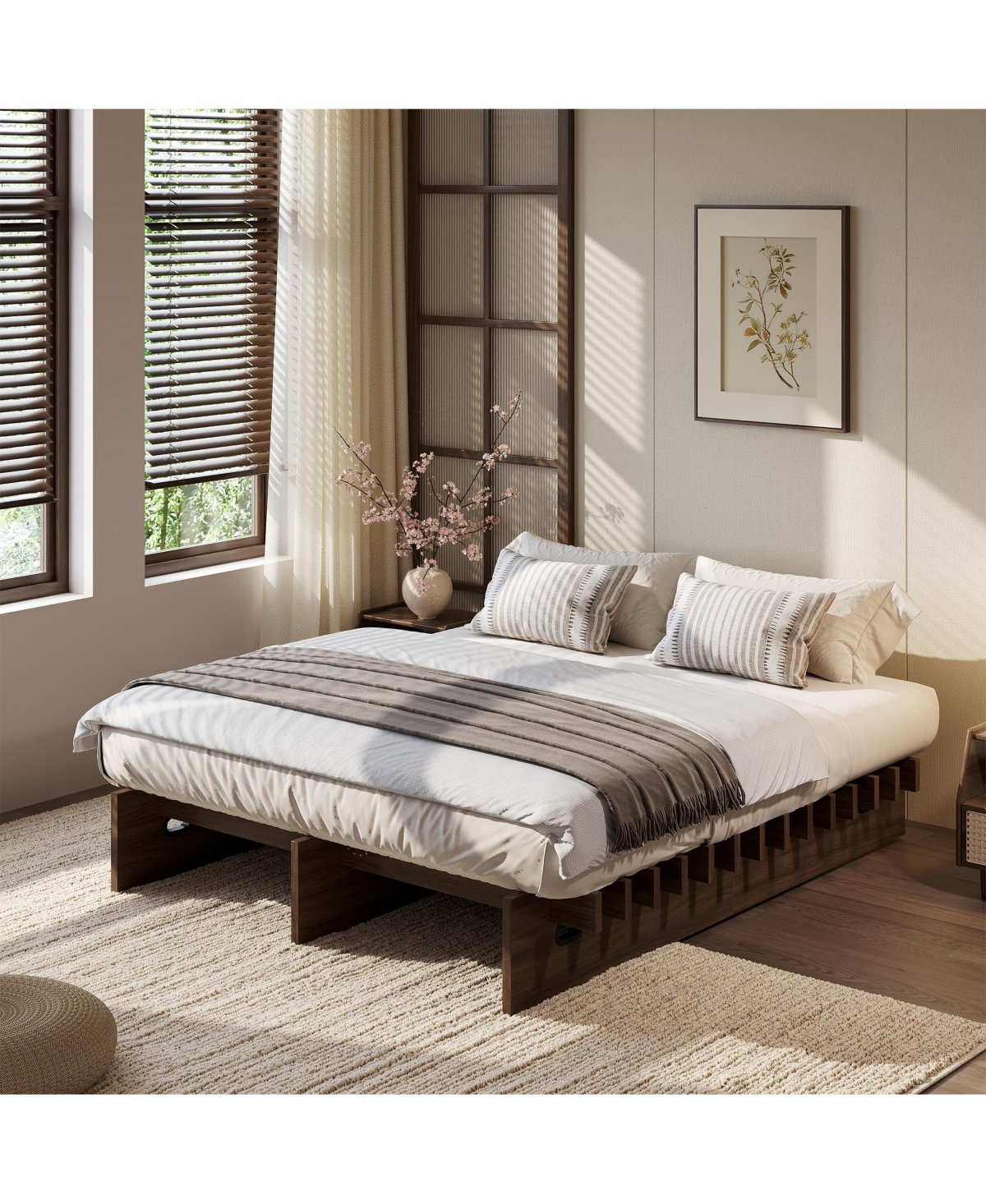 Click here for homfan Mortise and Tenon Platform Bed Frame  Engin... prices