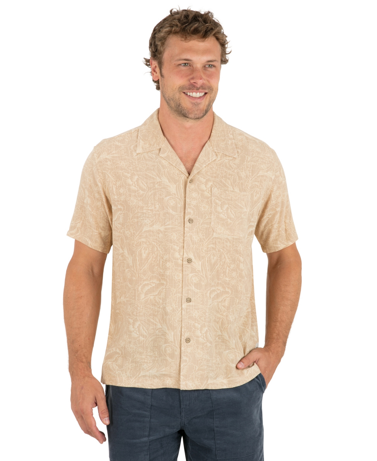 Click here for Hurley Mens Lisbon Camp Regular-fit Shirt - Hazlen... prices