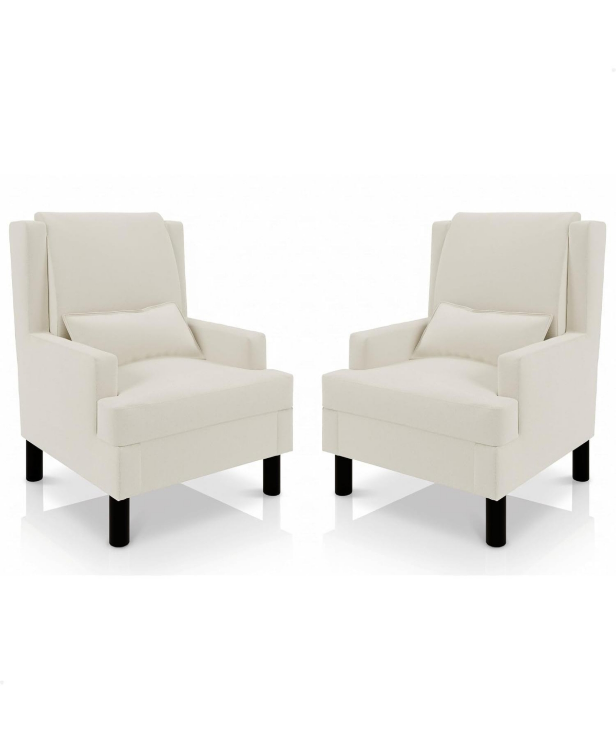 Click here for homfan Set of 2 Wingback Accent Chairs - Mid-Centu... prices