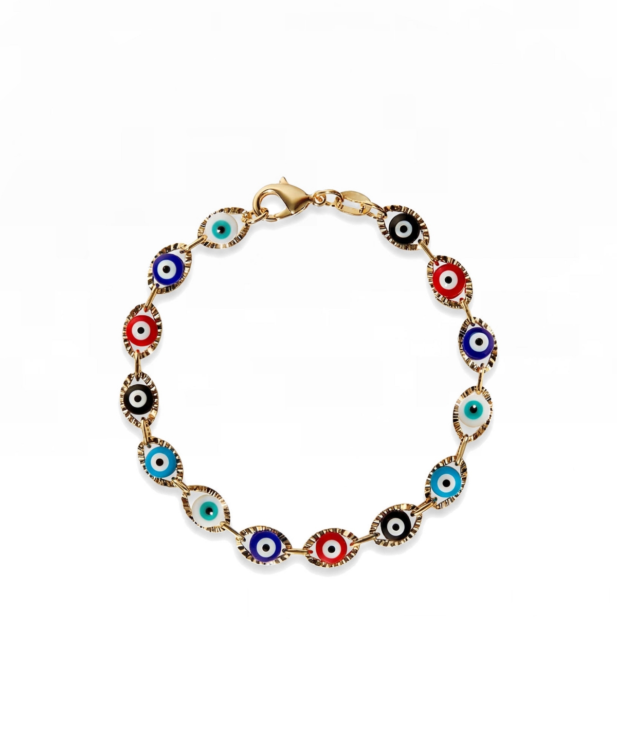 Click here for The M Jewelers Evil Eye Link Bracelet  18KT Gold-F... prices