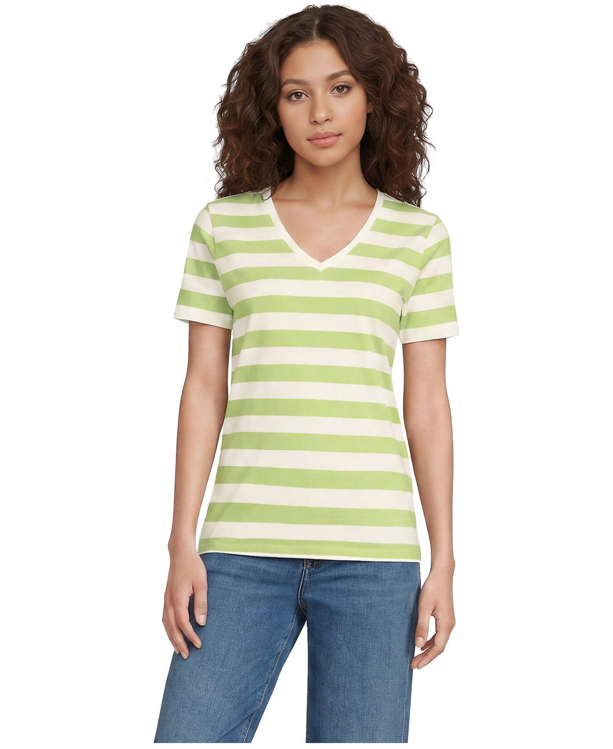 Click here for Lands End Womens Relaxed Supima Cotton V-Neck T-Sh... prices
