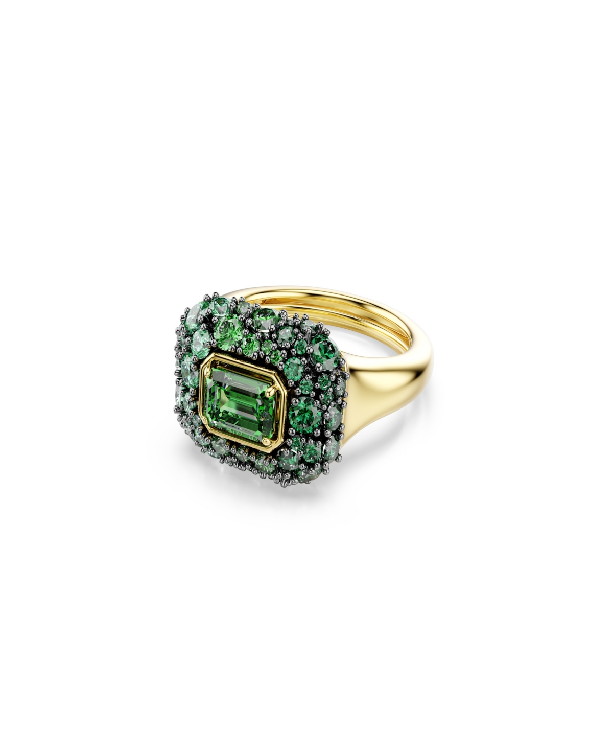 Click here for Swarovski Gold-Tone Plated Green Crystal Ring - Gr... prices