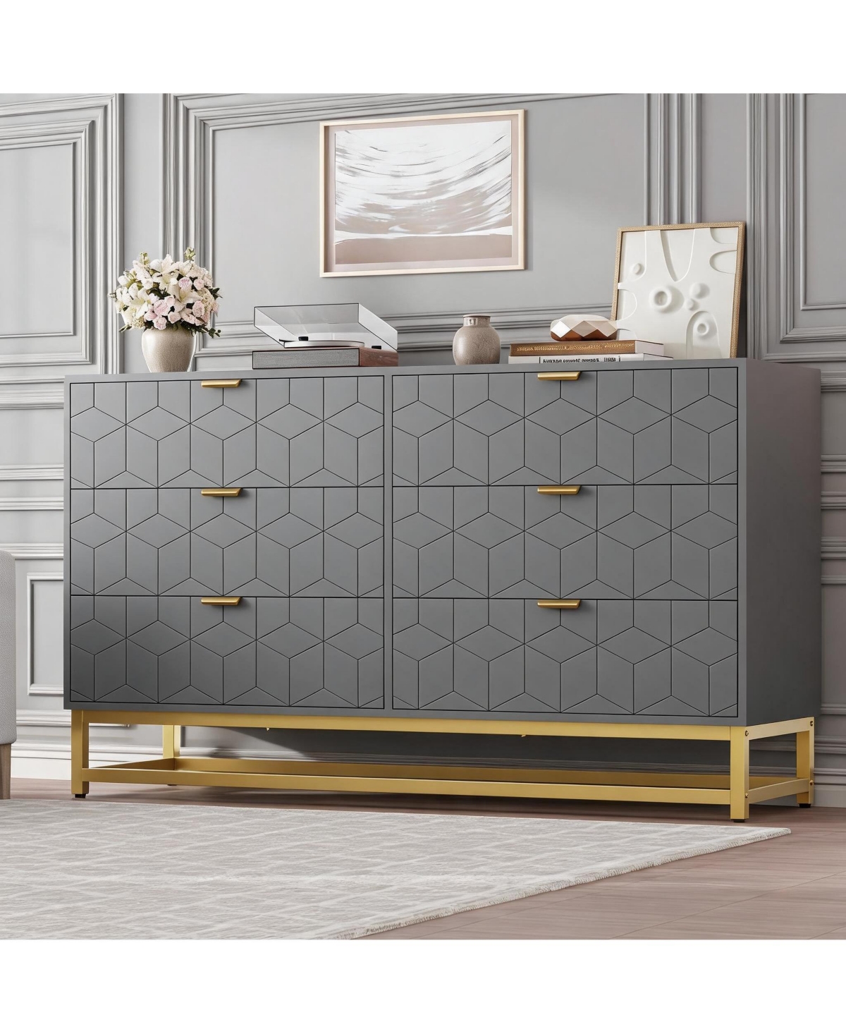 Click here for 6 Drawer Dresser for Bedroom  53.5 Large Dresser w... prices