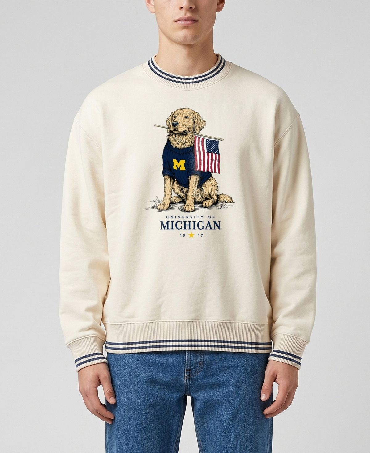 Click here for Uscape Apparel Mens and Womens Cream Michigan Wolv... prices