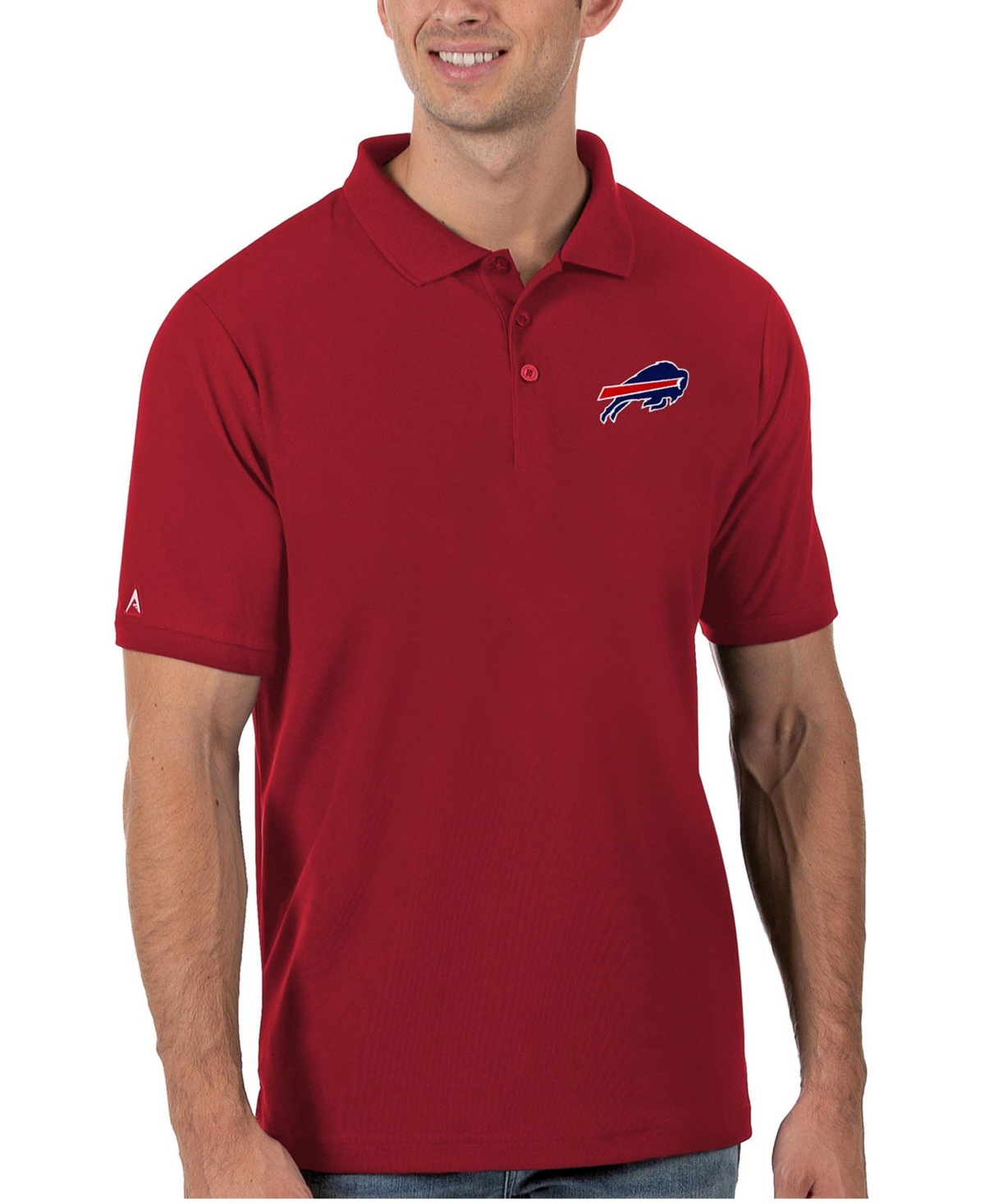 Click here for Antigua Mens Red Buffalo Bills Legacy Pique Polo S... prices
