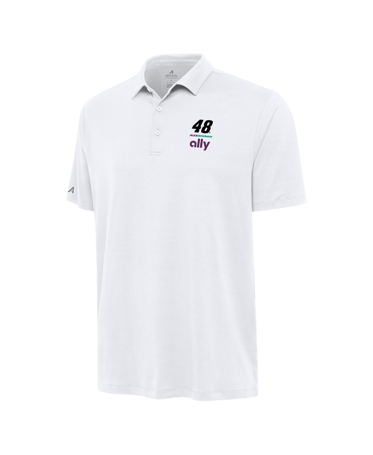 Click here for Antigua Mens White Alex Bowman Reprocess Polo Shir... prices