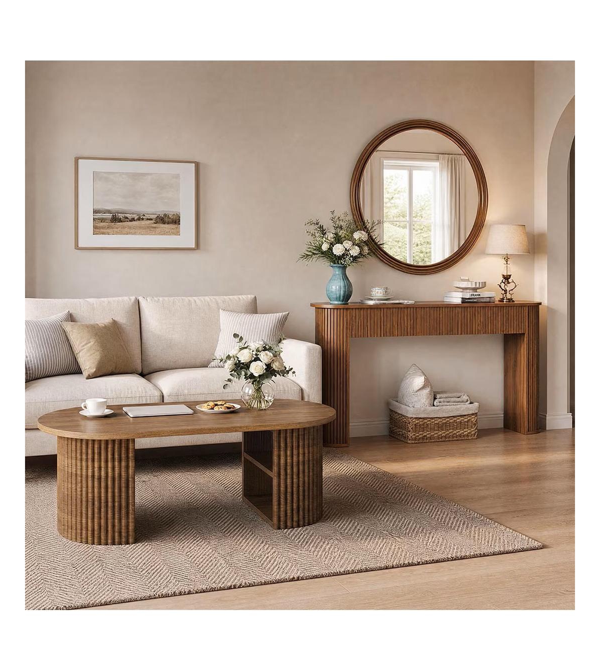 Click here for 59Fluted Console Table and 39 Oval Coffee Table 2-... prices