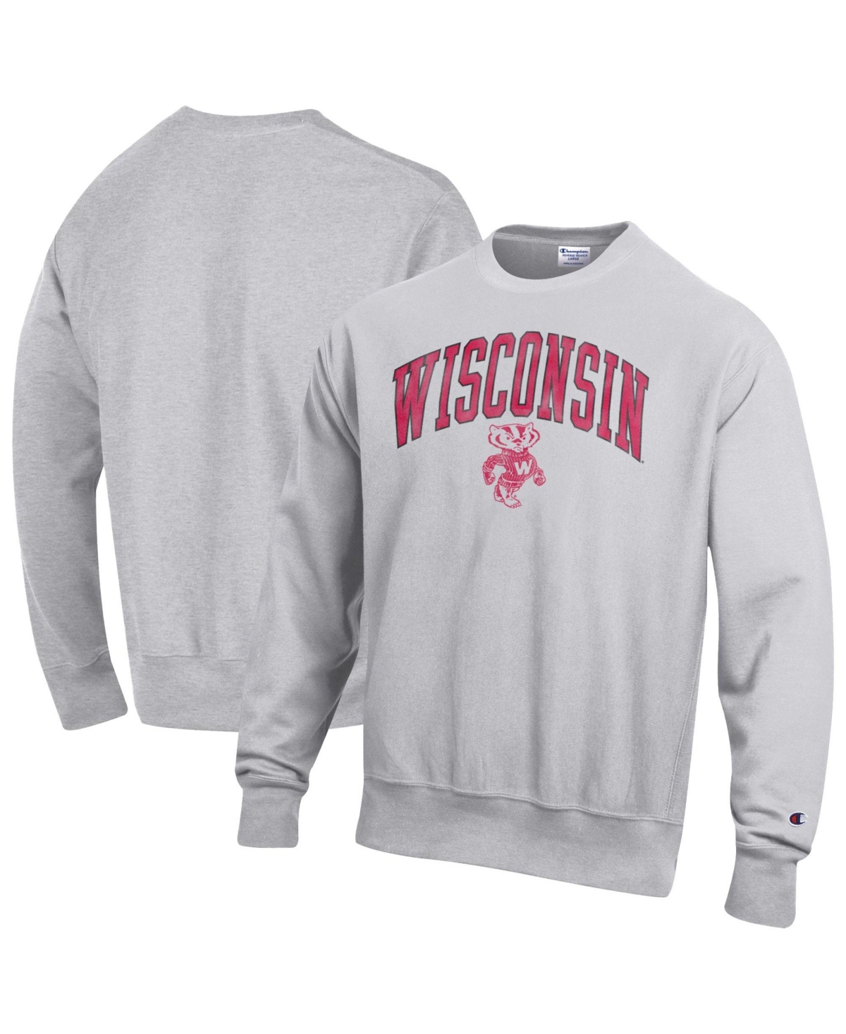 Click here for Champion Mens Gray Wisconsin Badgers Distressed Ar... prices