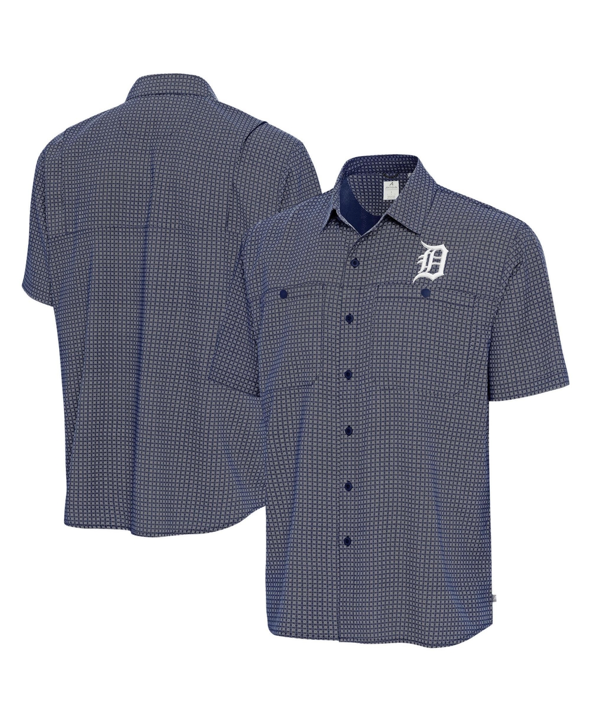 Click here for Antigua Mens Navy Detroit Tigers Mosaic Button-Up... prices