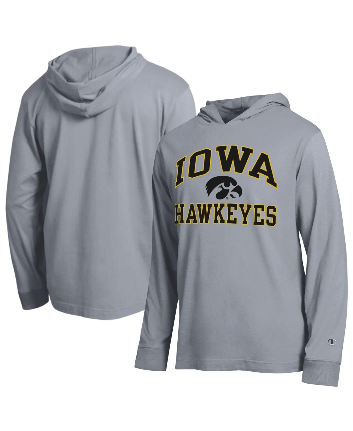 Click here for Champion Mens Heather Gray Iowa Hawkeyes High Moto... prices