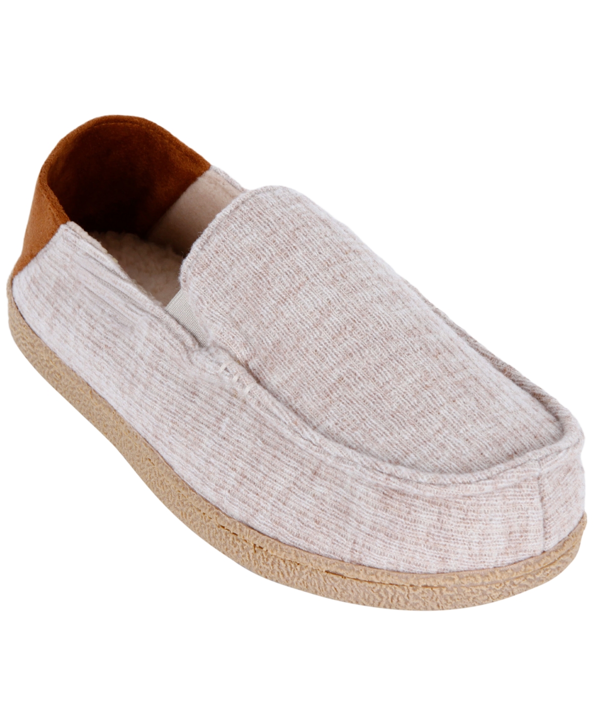 Click here for Isotoner Mens Knit Moccasin Slippers - Oatmeal prices