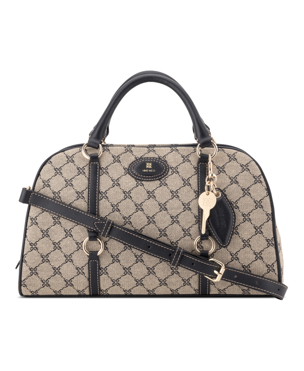 Click here for Nine West Cobel Medium Satchel Handbag - Natural L... prices