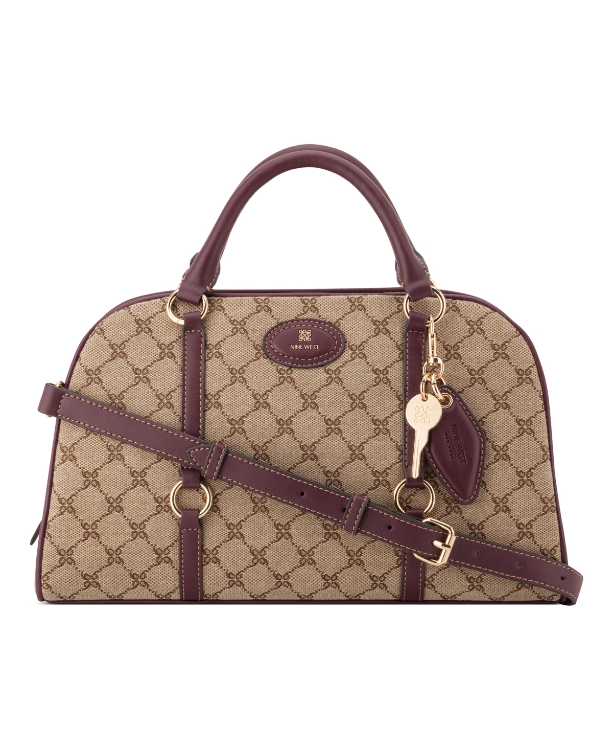 Click here for Nine West Cobel Medium Satchel Handbag - Mocha Log... prices
