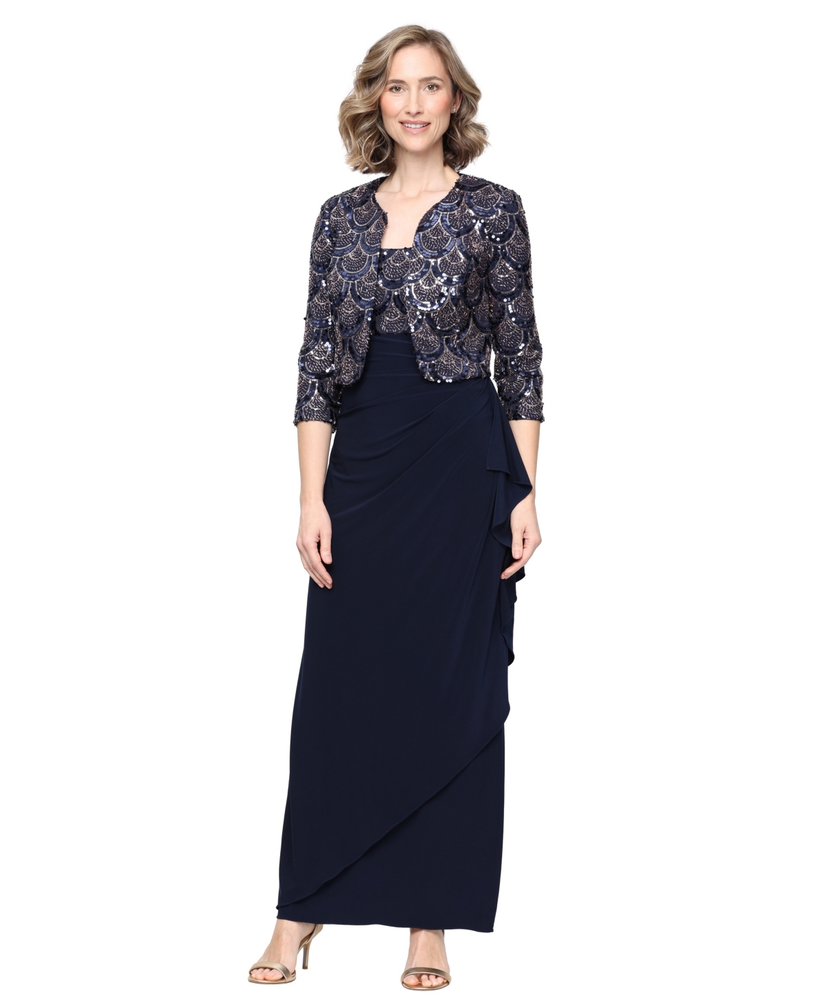 Click here for Alex Evenings Petite Long Matte Jersey Empire Sequ... prices