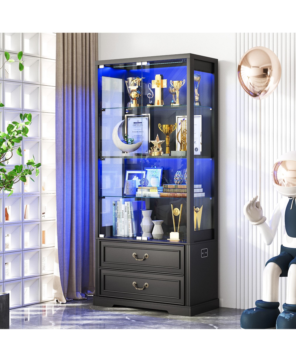 Click here for Vlsrka 67 Tall Display Cabinet with Glass Doors an... prices