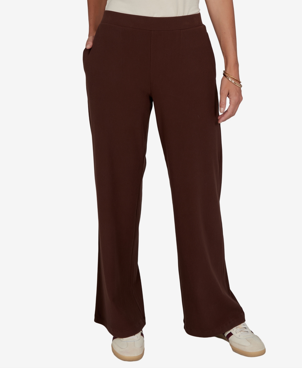 Click here for Ruby Rd. Petite Wide-Leg Pull-On Ribbed Pants - Wa... prices