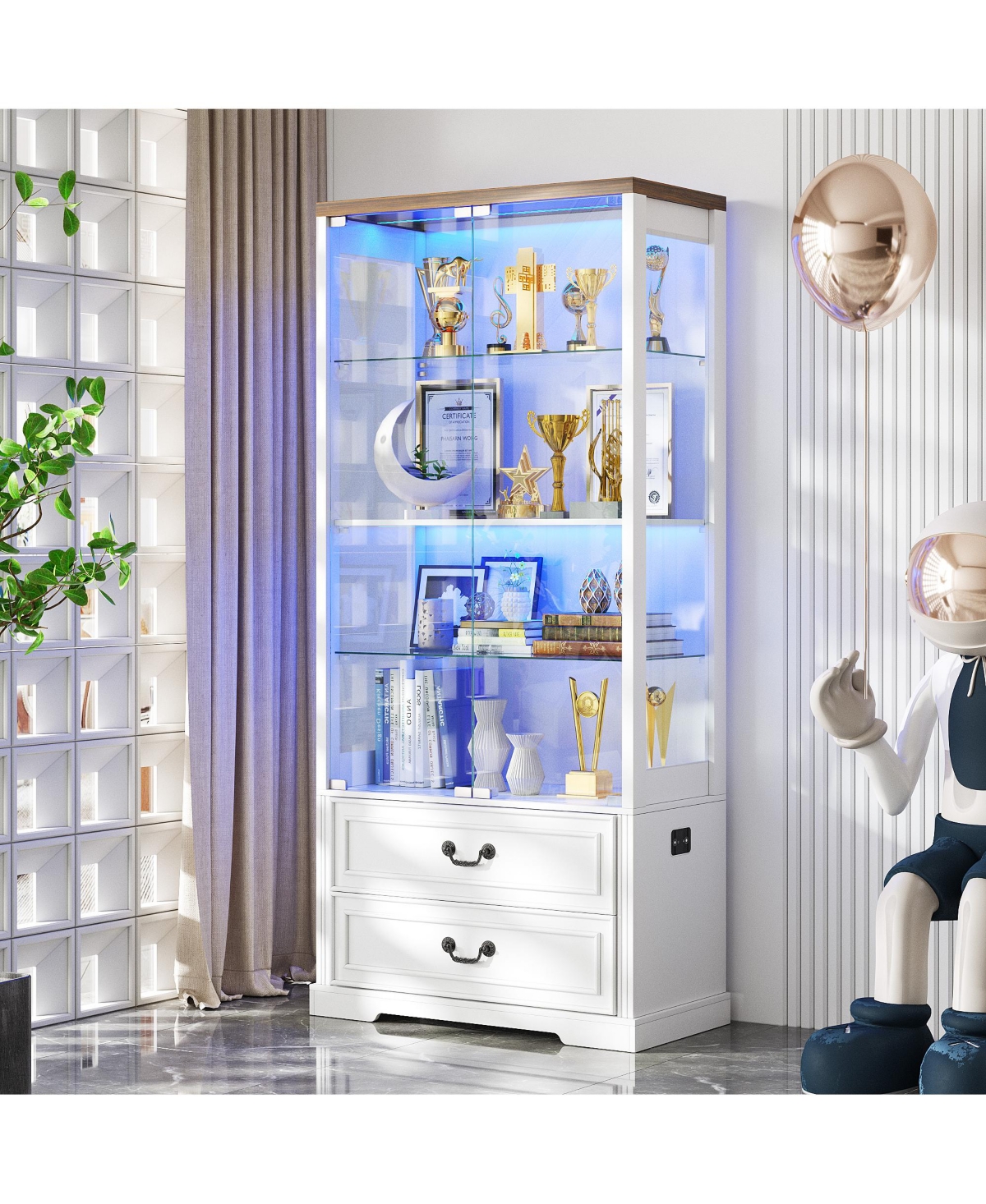 Click here for Vlsrka 67 Tall Display Cabinet with Glass Doors an... prices