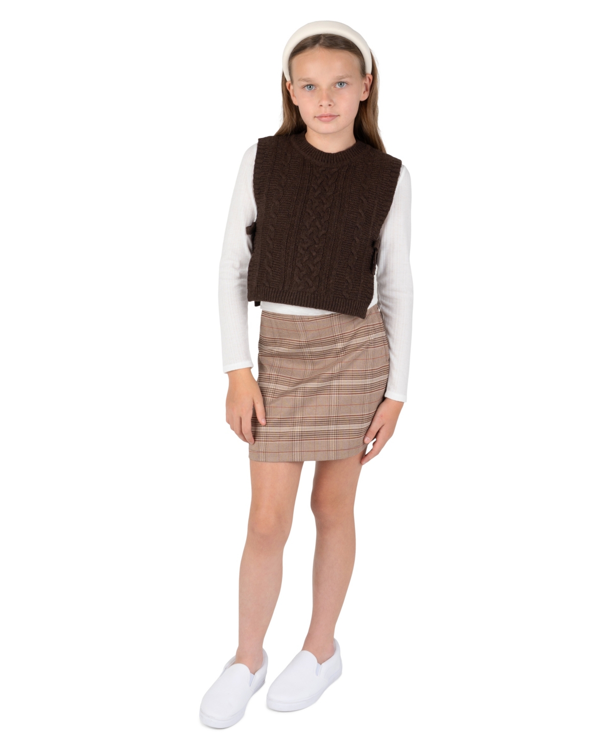 Click here for Stella 88 Girls 7-12 Cable Knit Sweater Vest  Long... prices