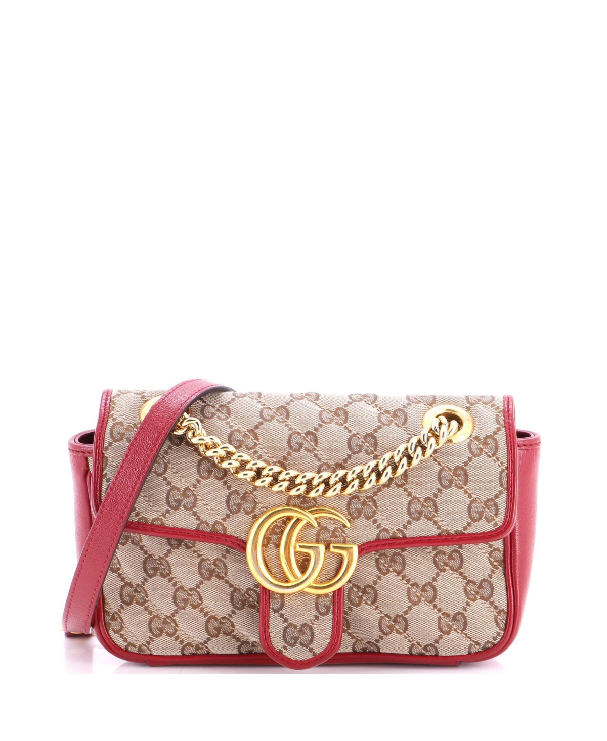 Click here for Pre-Owned Gucci Mini Gg Marmont Flap Bag Diagonal... prices