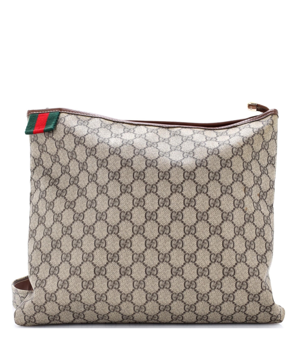 Click here for Pre-Owned Gucci Large Web Loop Flat Messenger Gg C... prices